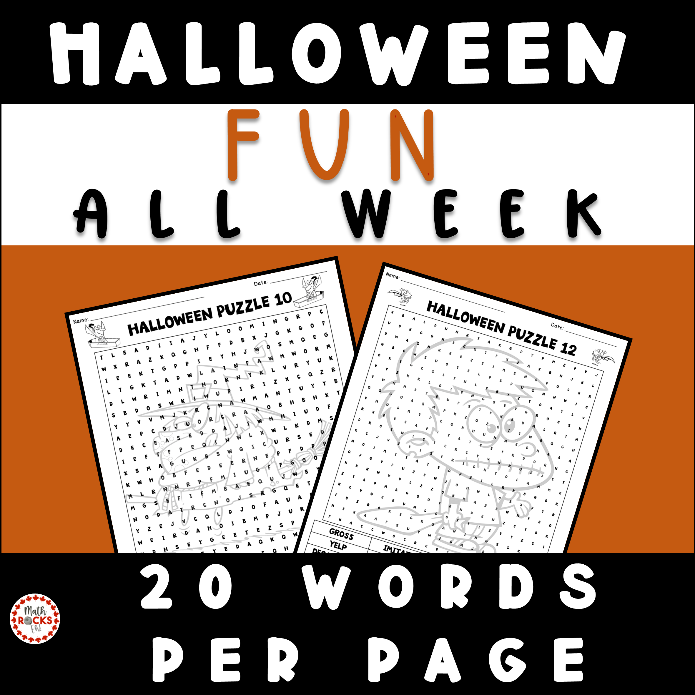 Halloween Word Search Activity Printable | Halloween Vocabulary Puzzle ...