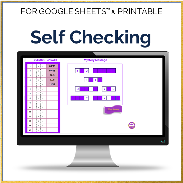 Operations with Fractions Activity | Add Subtract Multiply Divide Code ...