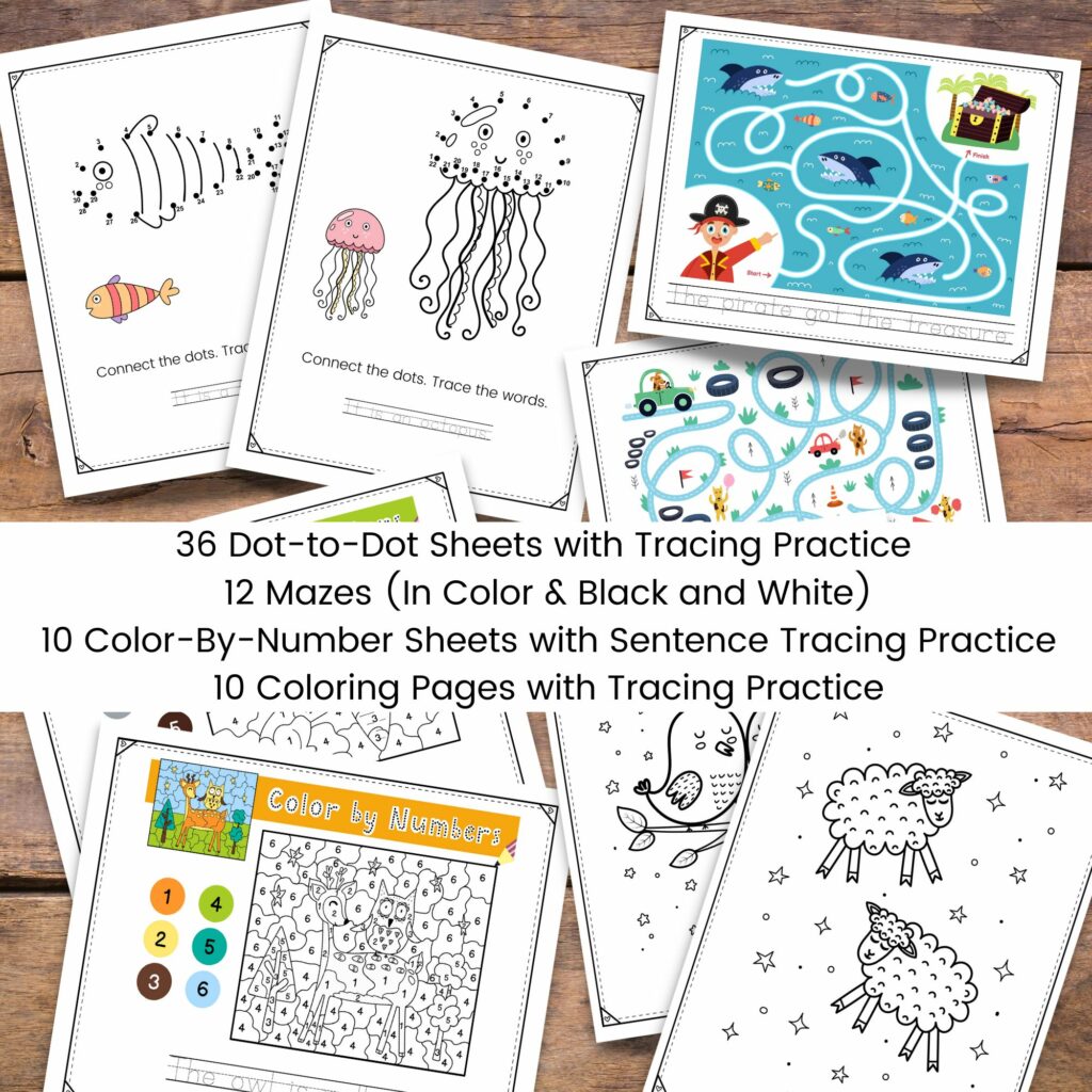 Preschool Activity Sheets - Mazes, Dot-to-Dot, Color By Number ...