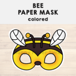 Bee Paper Masks Printable Insect Coloring Craft Activity Template ...