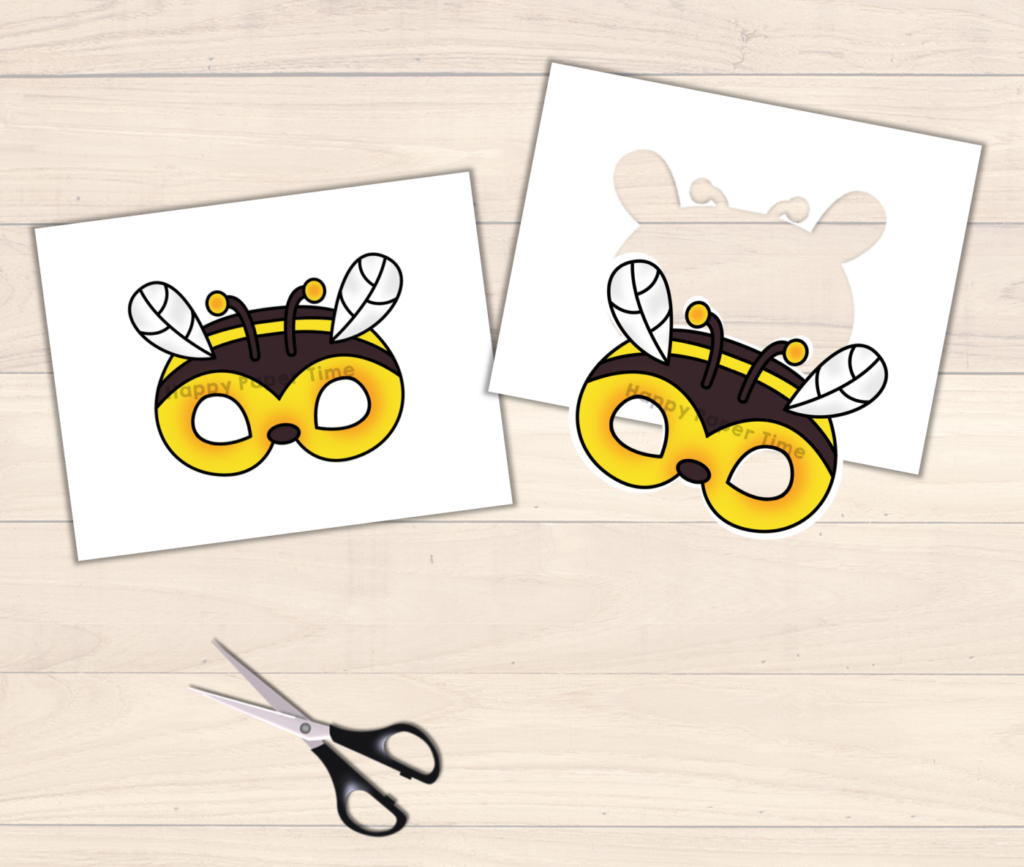 Bee Paper Mask Printable Insect Craft Activity Template - Made By Teachers