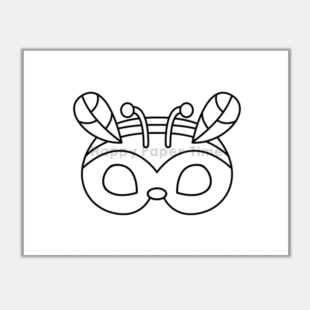 Bee Paper Masks Printable Insect Coloring Craft Activity Template ...