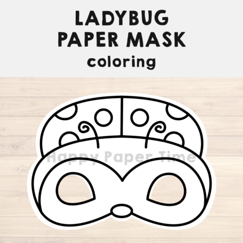 Ladybug Paper Mask Printable Insect Coloring Craft Activity Template ...