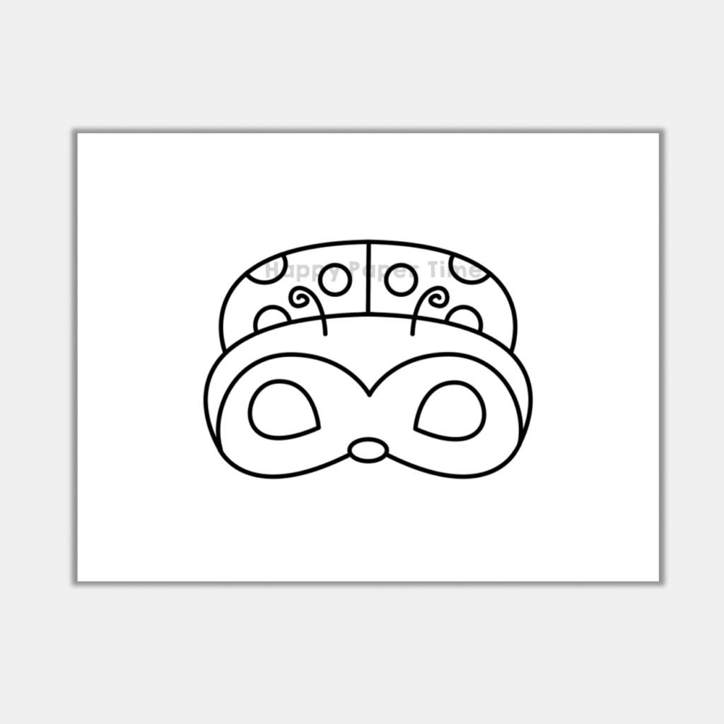 Ladybug Paper Mask Printable Insect Coloring Craft Activity Template ...