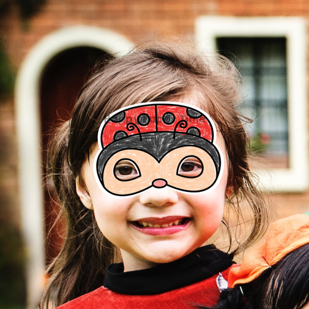 Ladybug Paper Mask Printable Insect Coloring Craft Activity Template ...