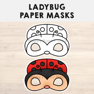 Ladybug Paper Masks Printable Insect Coloring Craft Activity Template ...