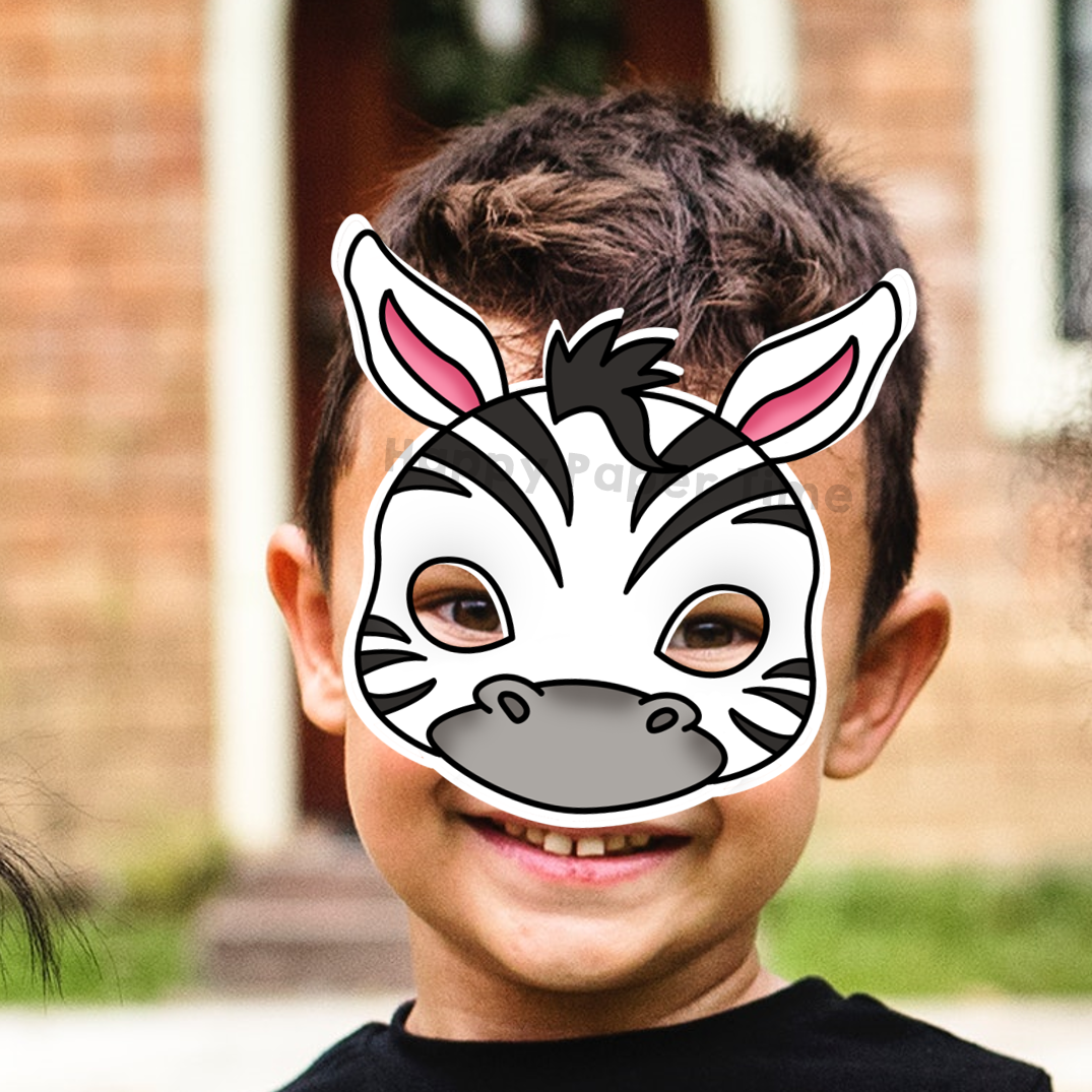 Zebra Paper Mask Printable African Animal Craft Activity Template ...