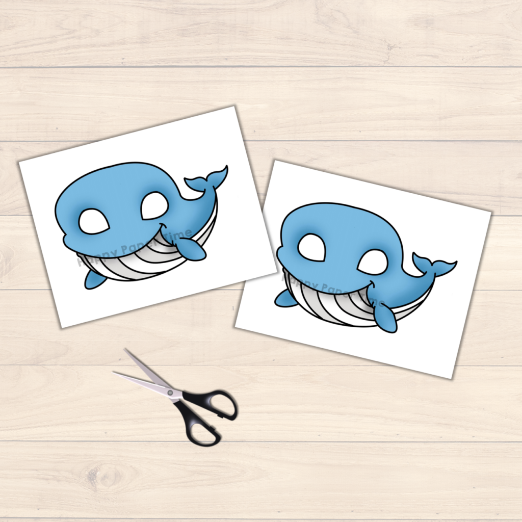 Whale Paper Mask Printable Ocean Animal Craft Activity Template | Made ...
