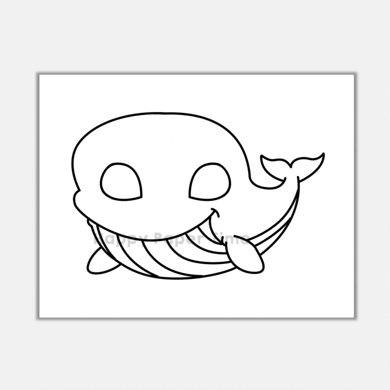 Whale Paper Masks Printable Ocean Animal Coloring Craft Activity ...