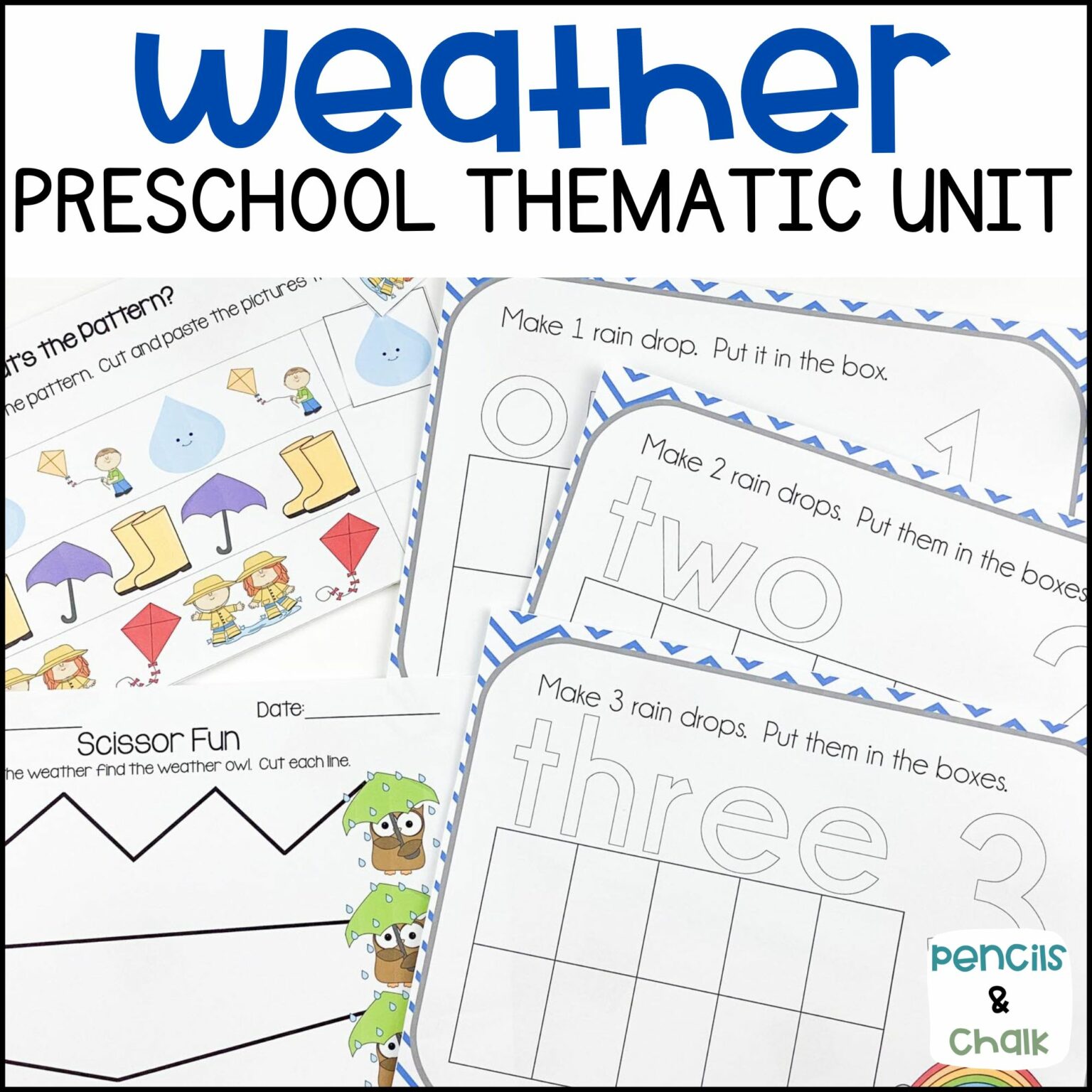 Preschool Weather Unit - Counting, Coloring, Reading, Art and Science ...