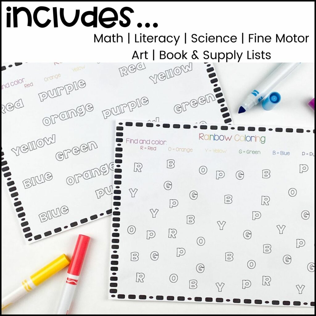 Preschool Weather Unit - Counting, Coloring, Reading, Art and Science ...