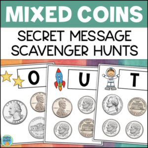 Counting Money Mixed Coins Math Scavenger Hunt Secret Message Activity ...