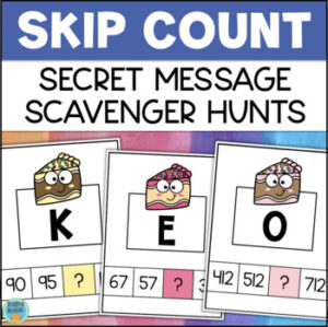 Skip Counting by 5s 10s 100s Math Scavenger Hunt Secret Message ...