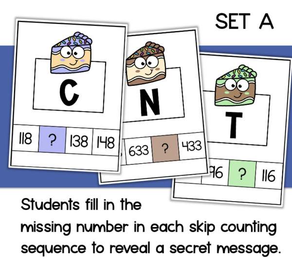 Skip Counting by 5s 10s 100s Math Scavenger Hunt Secret Message ...