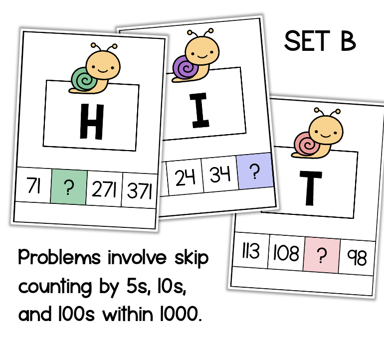 Skip Counting by 5s 10s 100s Math Scavenger Hunt Secret Message ...