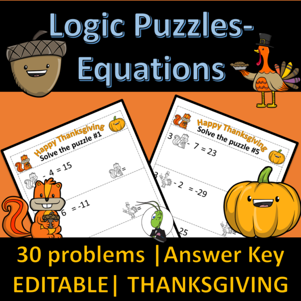 Thanksgiving Solving Logic Puzzle | Made By Teachers