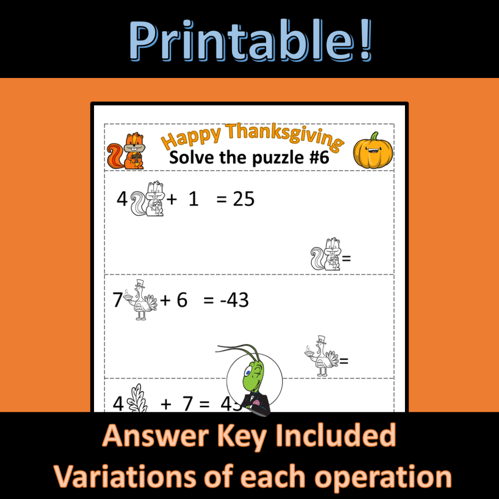 Thanksgiving Solving Logic Puzzle | Made By Teachers