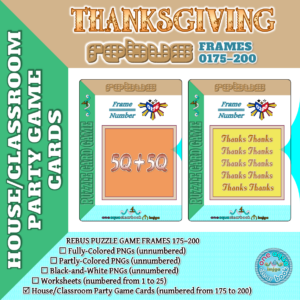 THANKSGIVING Rebus Puzzle Party Game Cards 176–200 - Made By Teachers