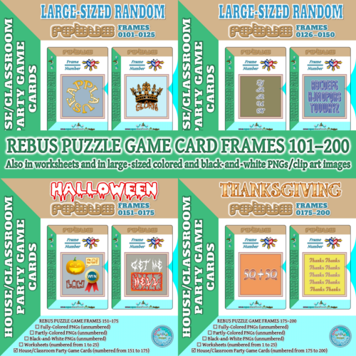 Rebus Puzzle Party Game Cards 101–200 | Made By Teachers