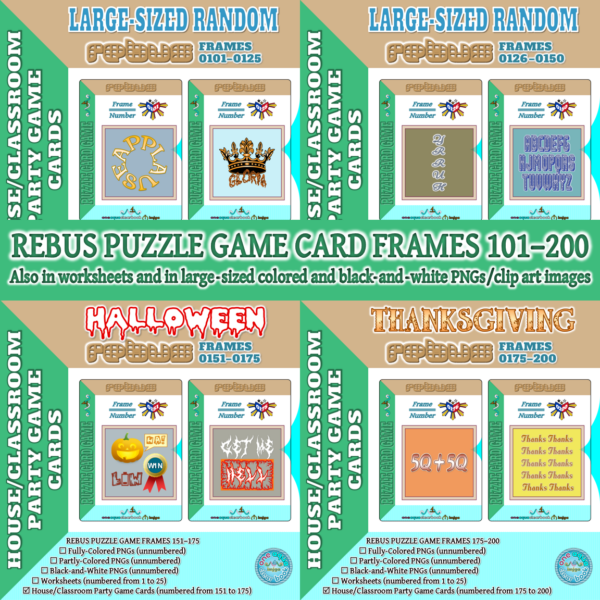 Rebus Puzzle Party Game Cards 101–200 | Made By Teachers