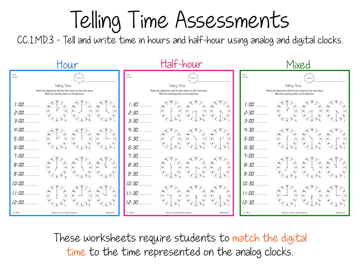 Telling Time Tests & Assessments | Made By Teachers