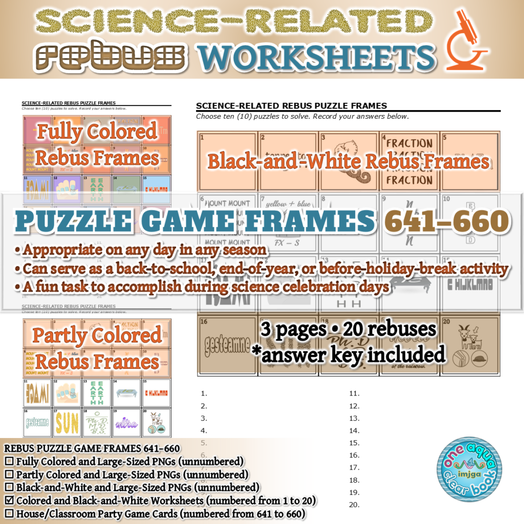 SCIENCE-RELATED Rebus Puzzles 641–660 Worksheets | Made By Teachers