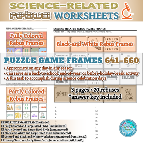 SCIENCE-RELATED Rebus Puzzles 641–660 Worksheets | Made By Teachers