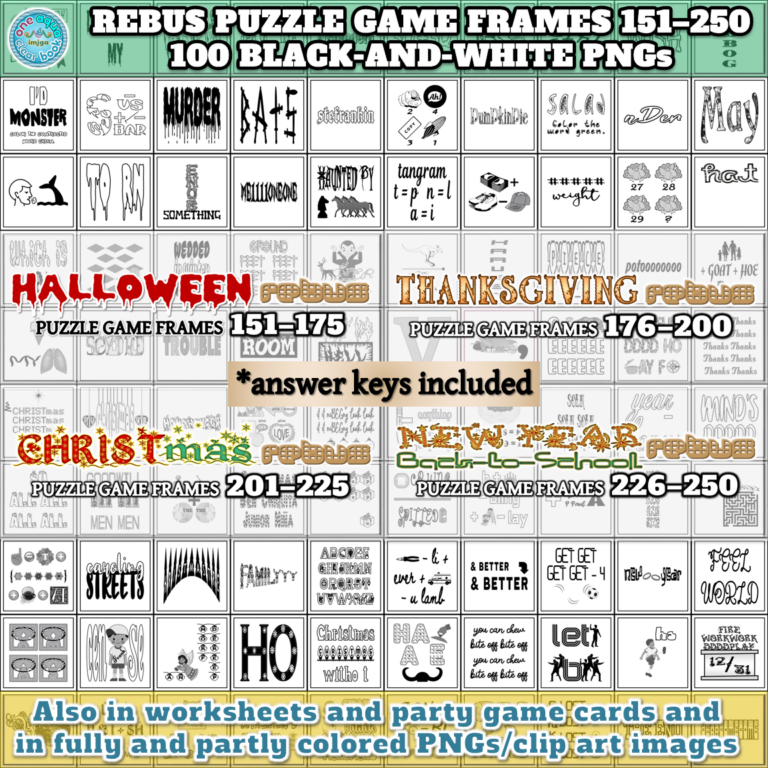 10 FREE Rebus Puzzle Game Frame PNGs | Made By Teachers