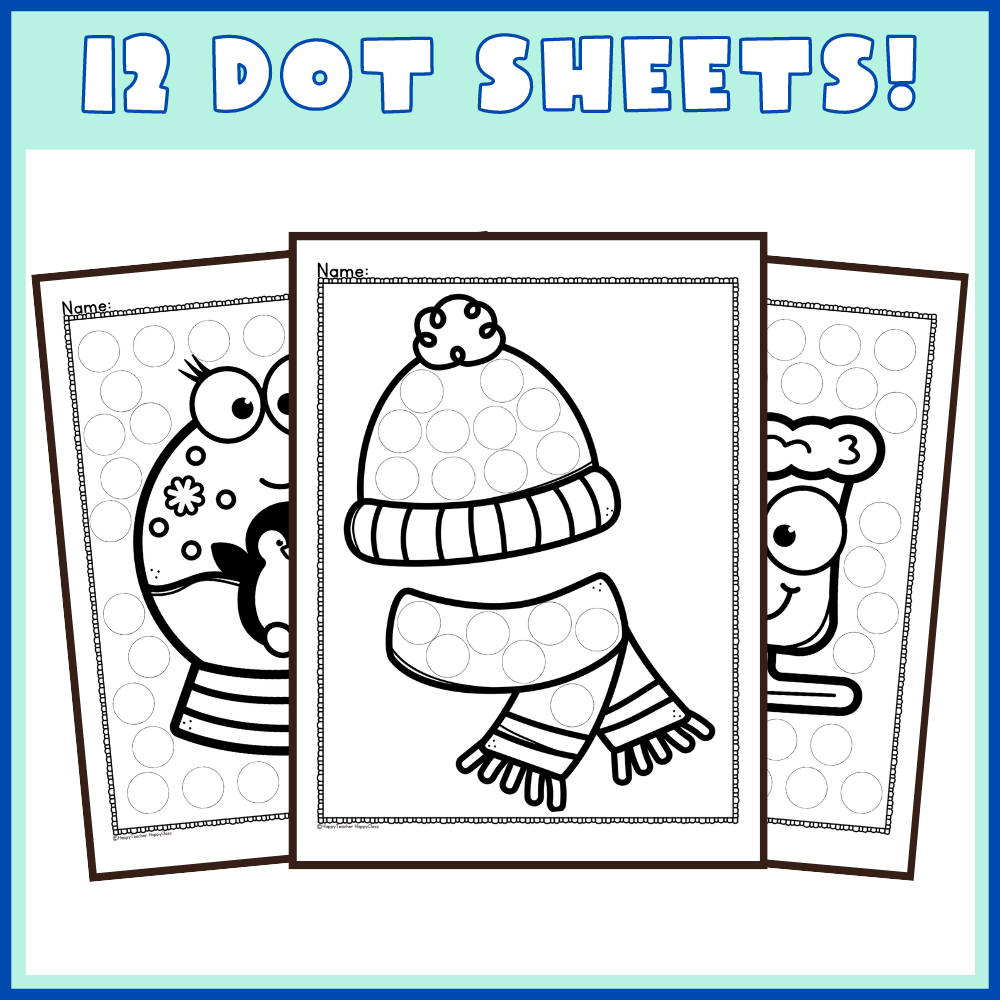 Winter Dot Painting Bundle, Dot Marker Activities, Printables for Do a ...