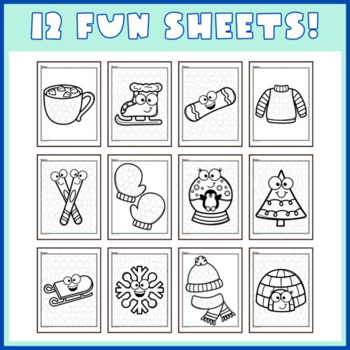 Winter Dot Painting Bundle, Dot Marker Activities, Printables for Do a ...