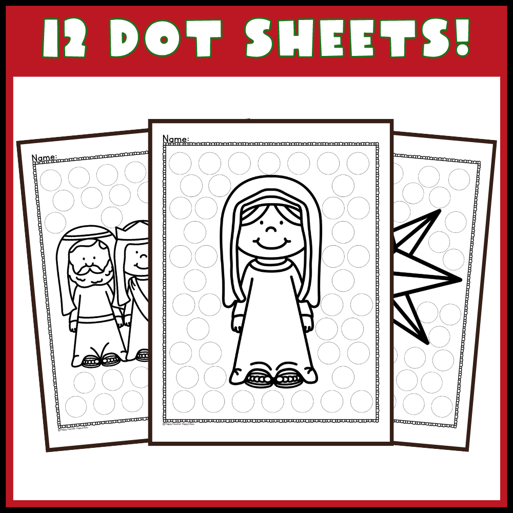 Christmas Nativity Dot Painting Bundle, Dot Marker Activities, Do a Dot ...