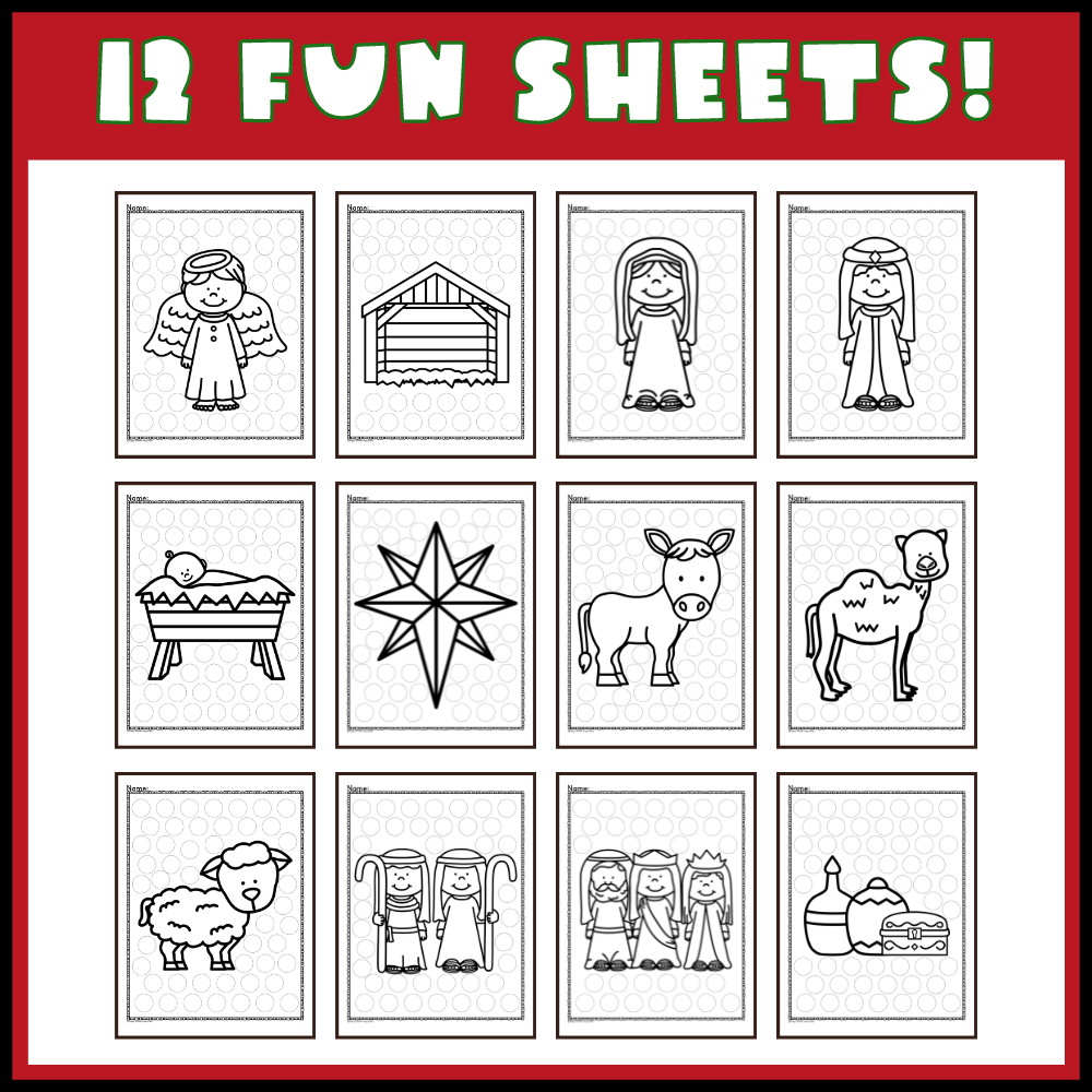 Christmas Nativity Dot Painting Bundle, Dot Marker Activities, Do a Dot ...