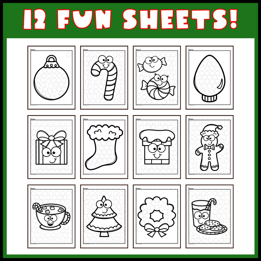 Christmas Dot Painting Bundle, Dot Marker Activities, Pages for Do a ...