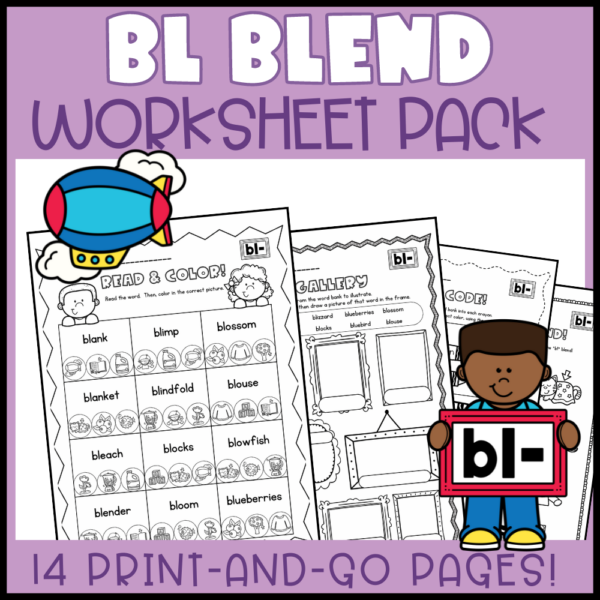 BL Consonant Blends Games, Worksheets, Centers & Homework - Mini Bundle ...