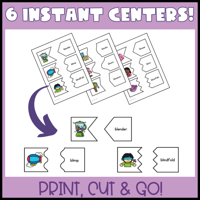 BL Consonant Blend Puzzles - Word Work Activities for First Grade ...