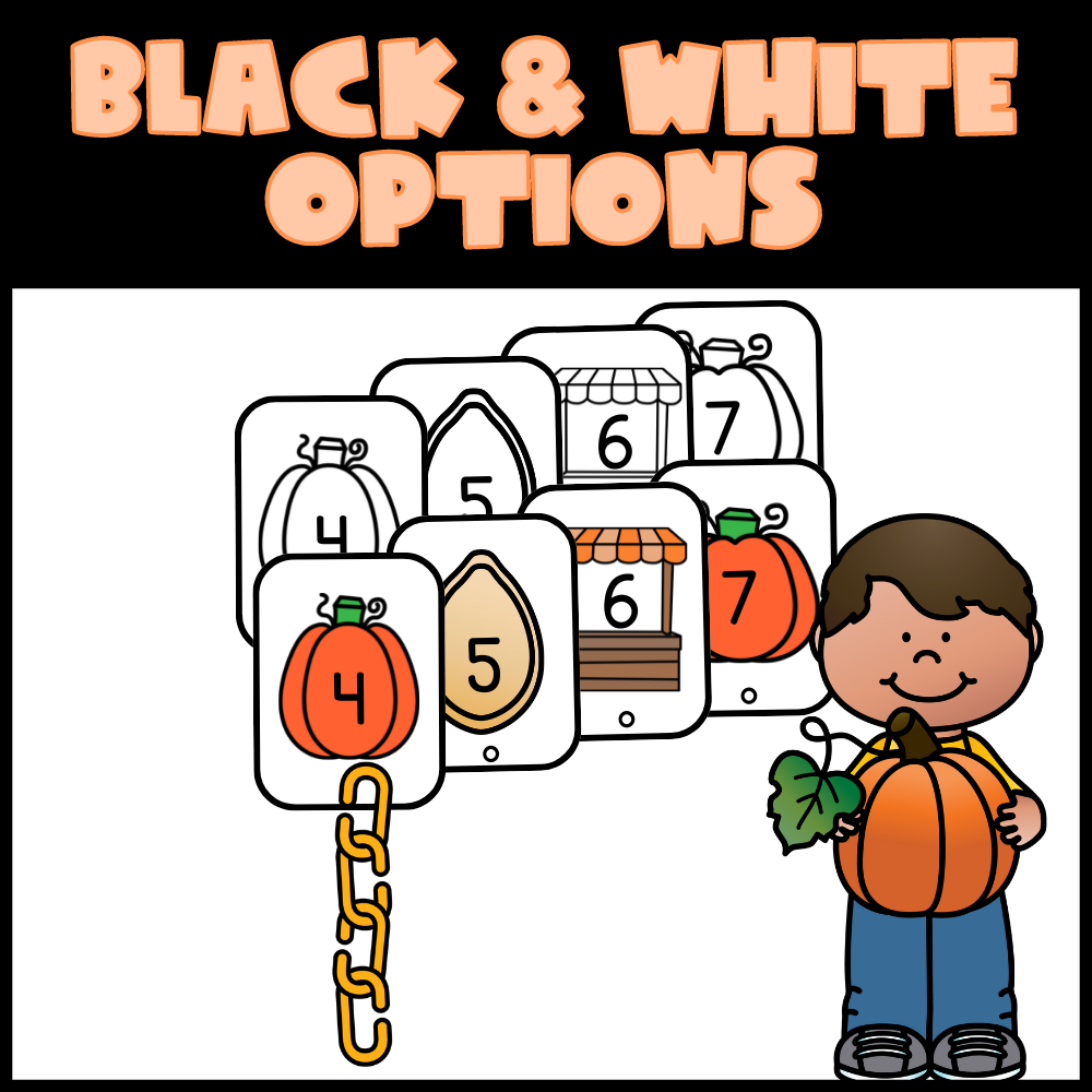 Fall Fine Motor Chain Links Cards with Pumpkin Theme | Made By Teachers