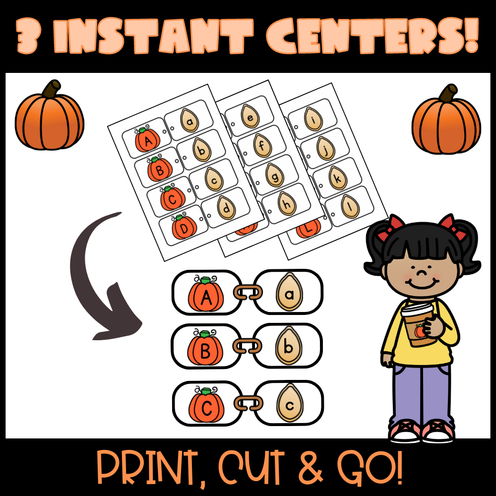 Fall Fine Motor Chain Links Cards with Pumpkin Theme | Made By Teachers