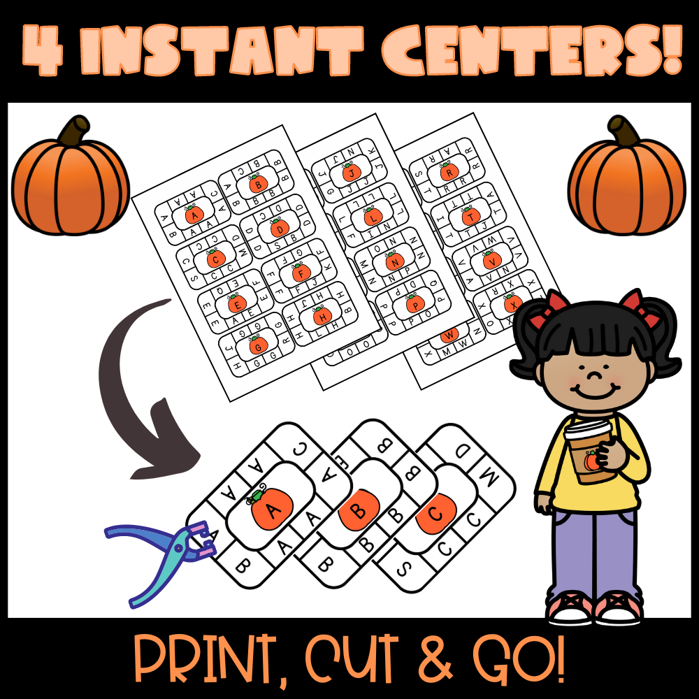 Fall Fine Motor Hole Punch Cards with Pumpkin Theme - Made By Teachers