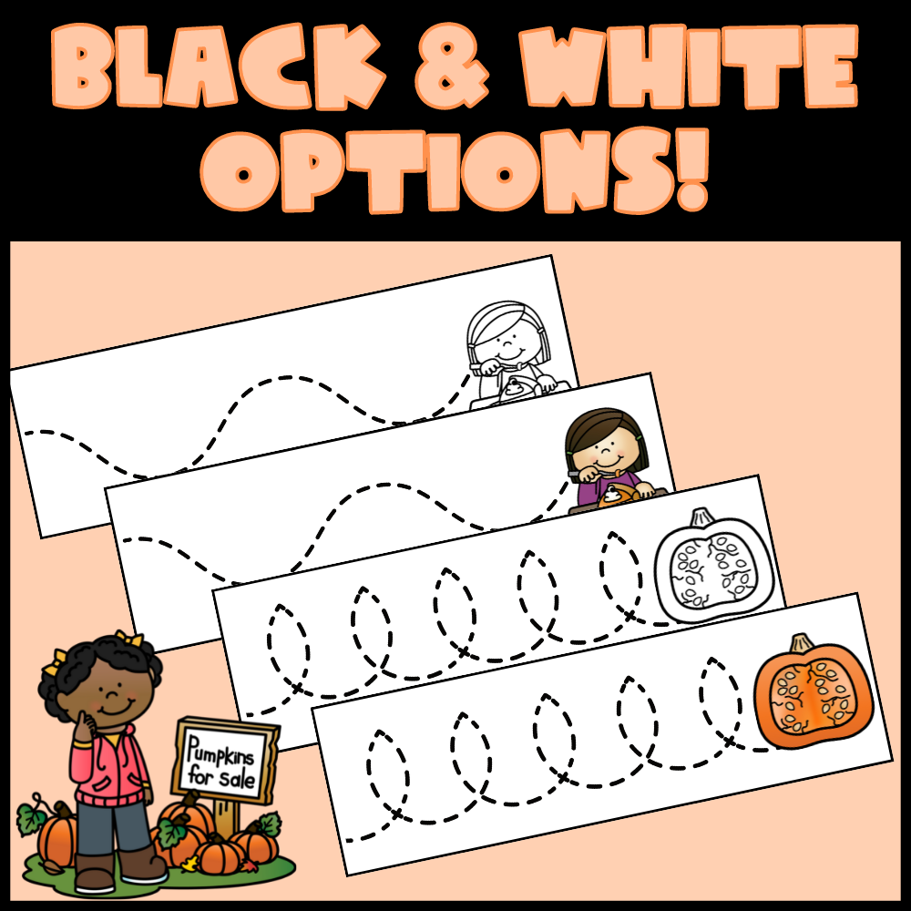 Pumpkin Tracing Practice Cards - Fall Fine Motor Skills | Made By Teachers