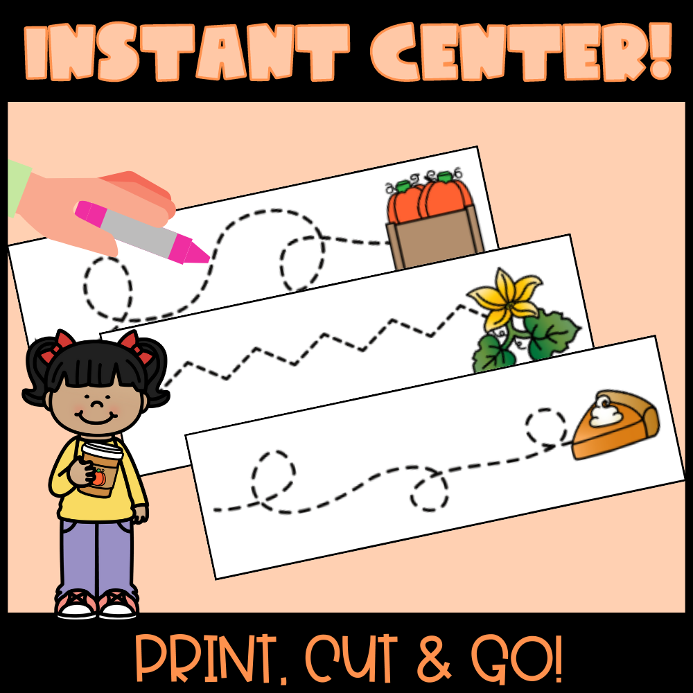 Pumpkin Tracing Practice Cards - Fall Fine Motor Skills | Made By Teachers