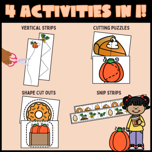 Pumpkin Cutting Practice with Scissors: A Fall Fine Motor Skills Center ...