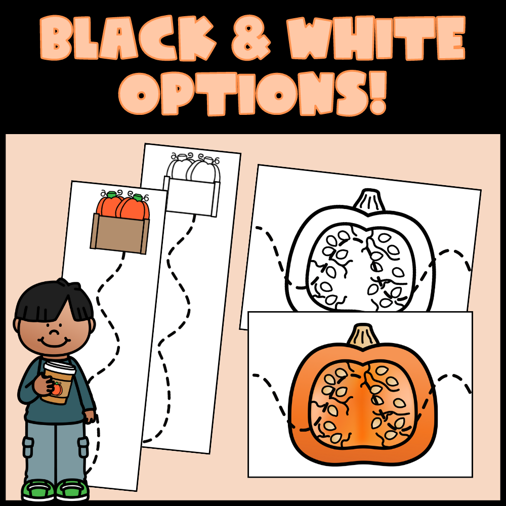 Pumpkin Cutting Practice with Scissors: A Fall Fine Motor Skills Center ...