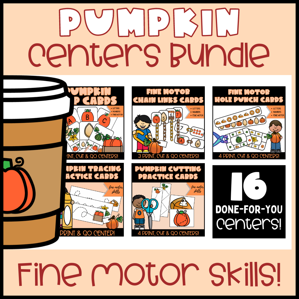Fall Fine Motor Skills Centers Bundle for Pumpkin Theme | Made By Teachers