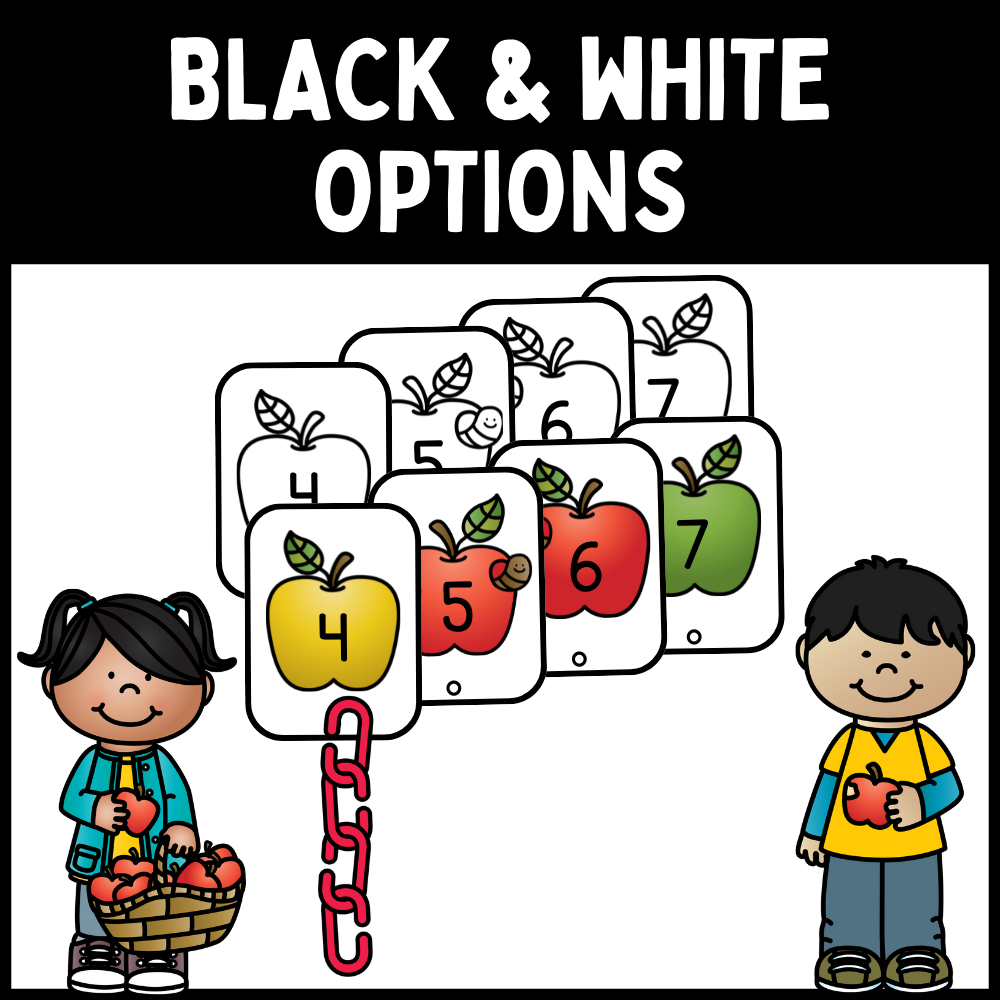 Fine Motor Chain Links Cards with Apple Theme | Made By Teachers