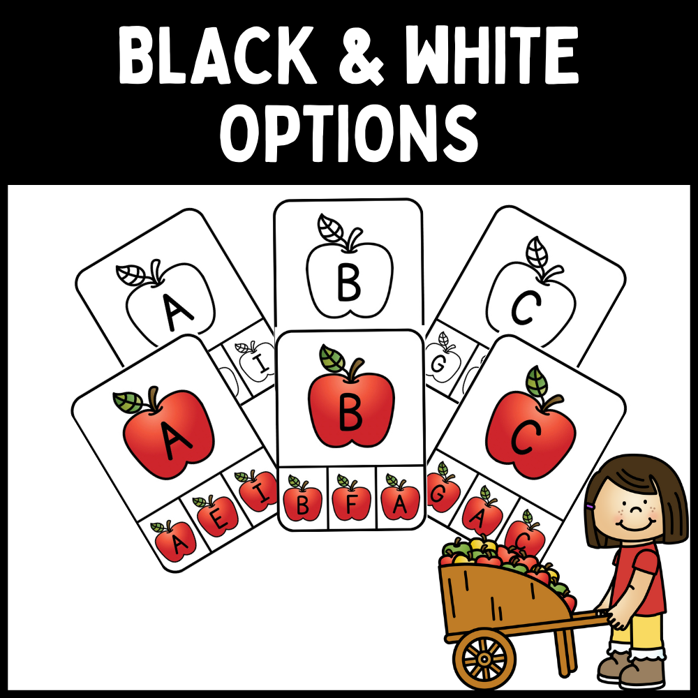 Apple Clip Cards for Fine Motor Skills Using Clothespins - Made By Teachers