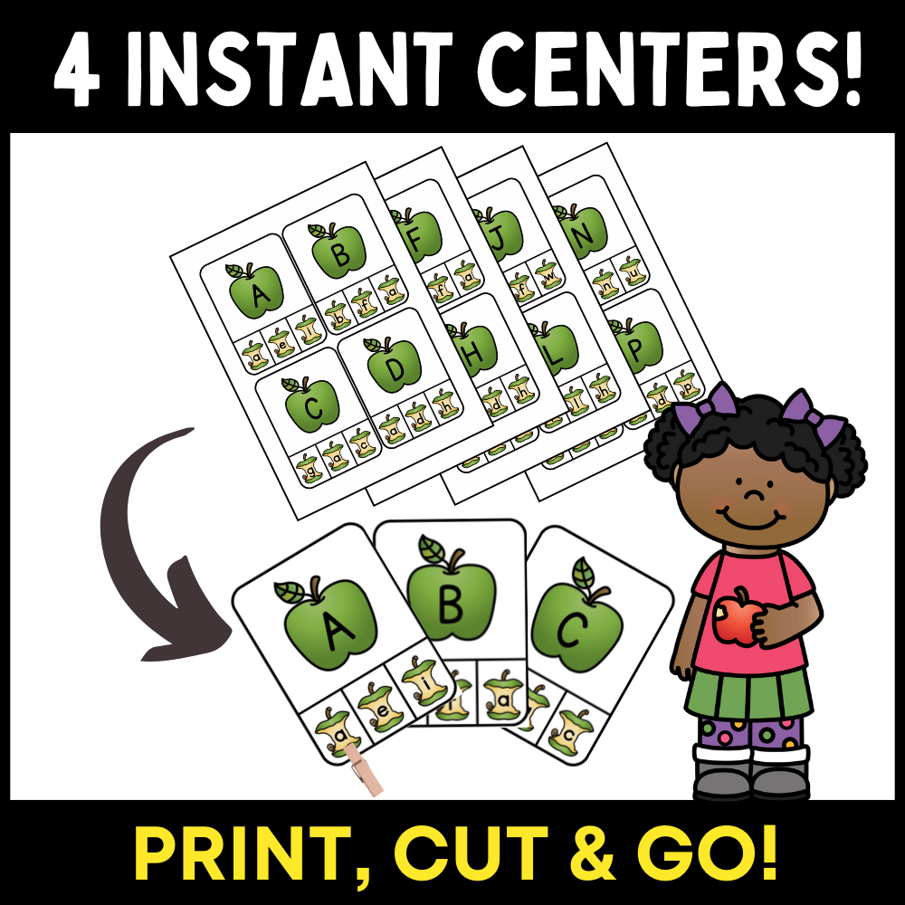 Apple Clip Cards for Fine Motor Skills Using Clothespins | Made By Teachers