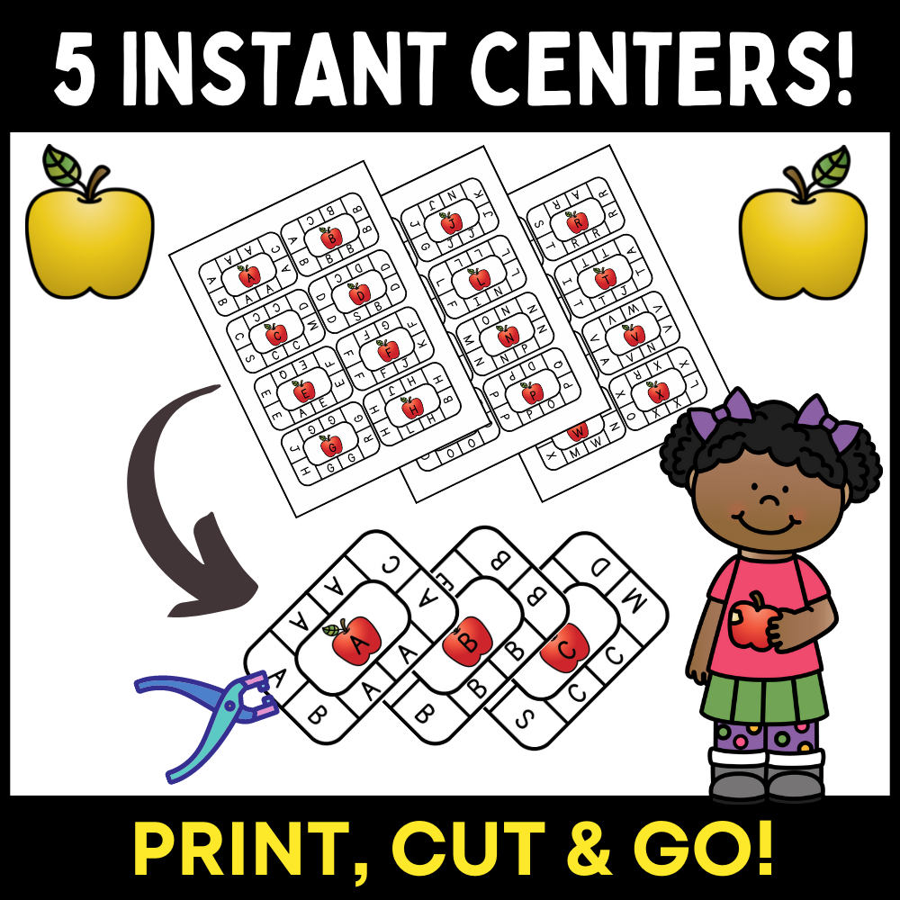 Fine Motor Hole Punch Cards with Apple Theme | Made By Teachers