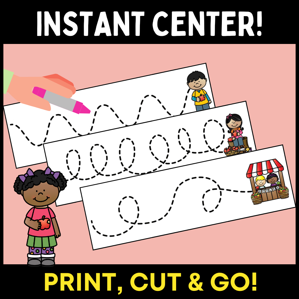 Apple Tracing Practice Cards for Fine Motor Skills | Made By Teachers