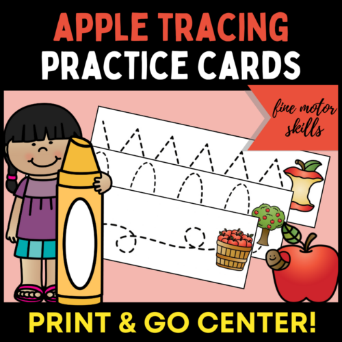 Apple Tracing Practice Cards for Fine Motor Skills | Made By Teachers
