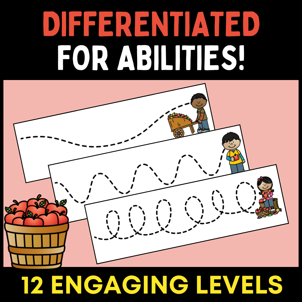 Apple Tracing Practice Cards for Fine Motor Skills - Made By Teachers